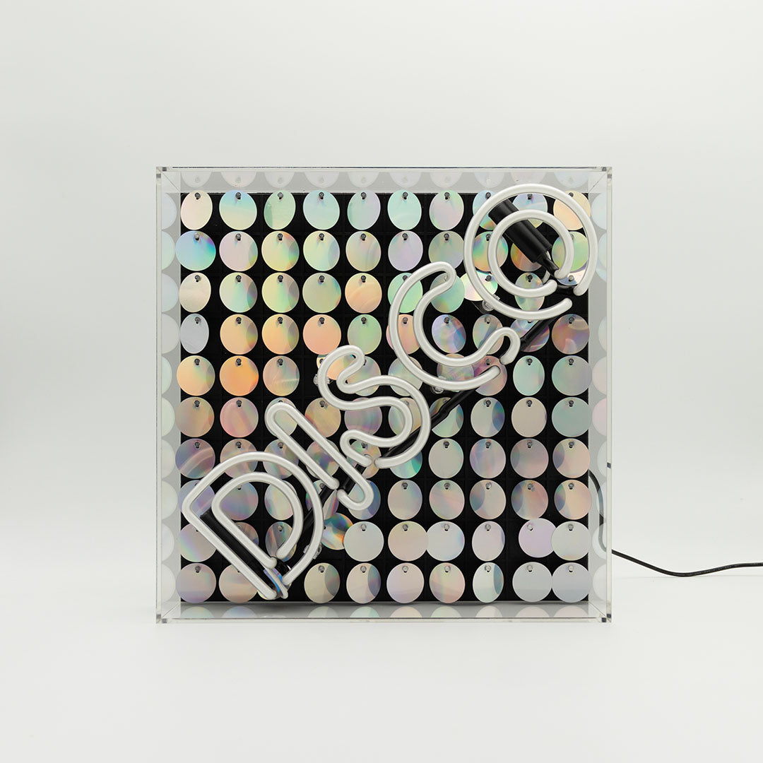 Disco Glass Neon Sign With Sequins Locomocean
